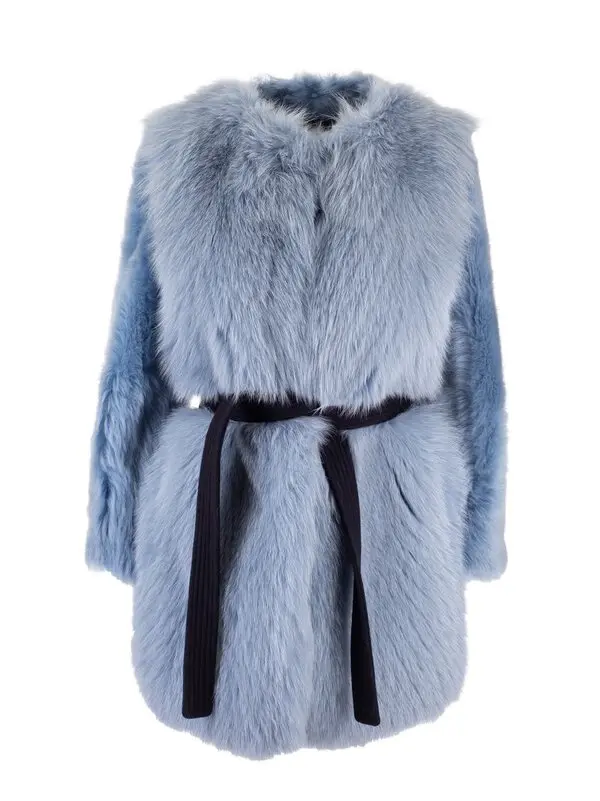 BLANCHA Long Haired Toscana Shearling And Fox Jacket