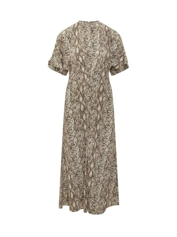 Isabel Marant Keany Silk Blend Dress - Beige