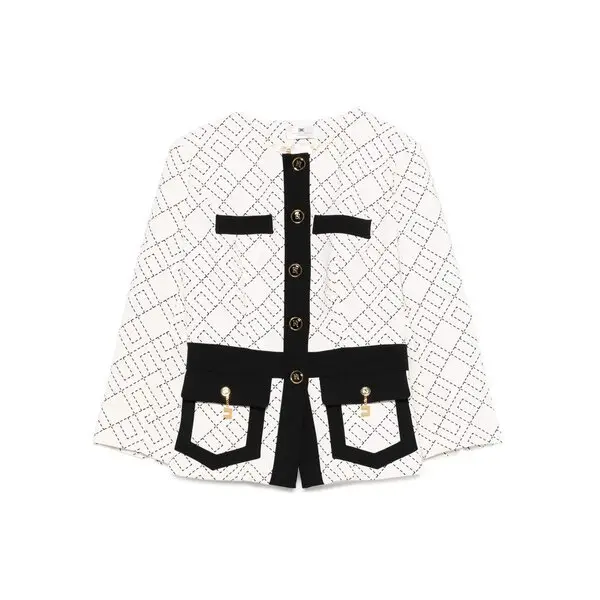 Elisabetta Franchi Blazer With Geometric Pattern - Multicolor