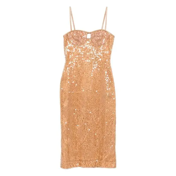 David Koma Embellished Midi Dress - Brown