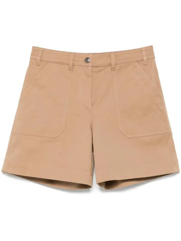 Moncler Cotton Gabardine Shorts - Beige