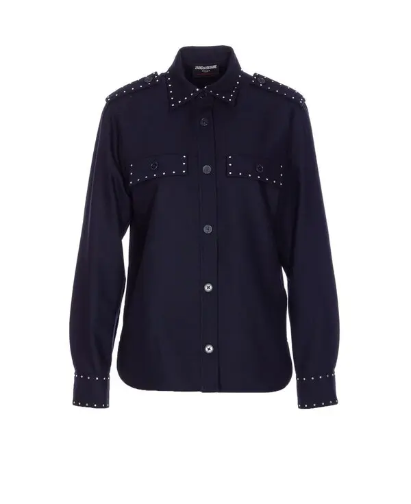 Zadig&Voltaire Encre Taskman Embellished Shirt - Blue