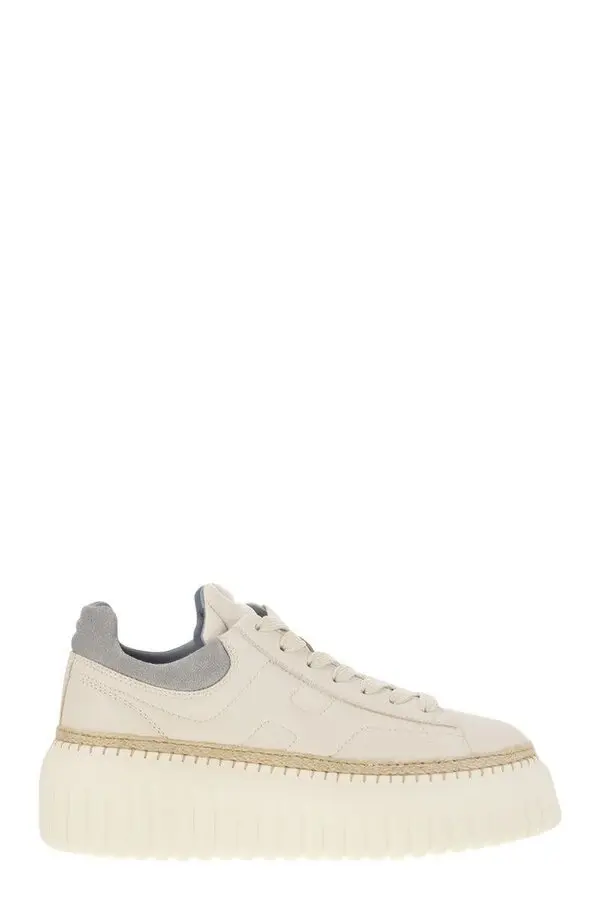 Hogan H-stripes Leather Trainers - White
