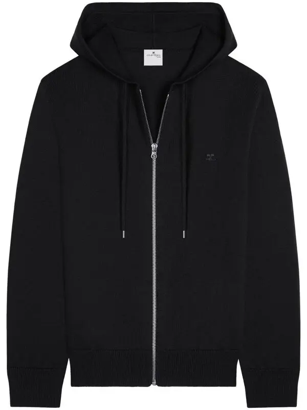 COURREGES Embroidered Wool Hoodie