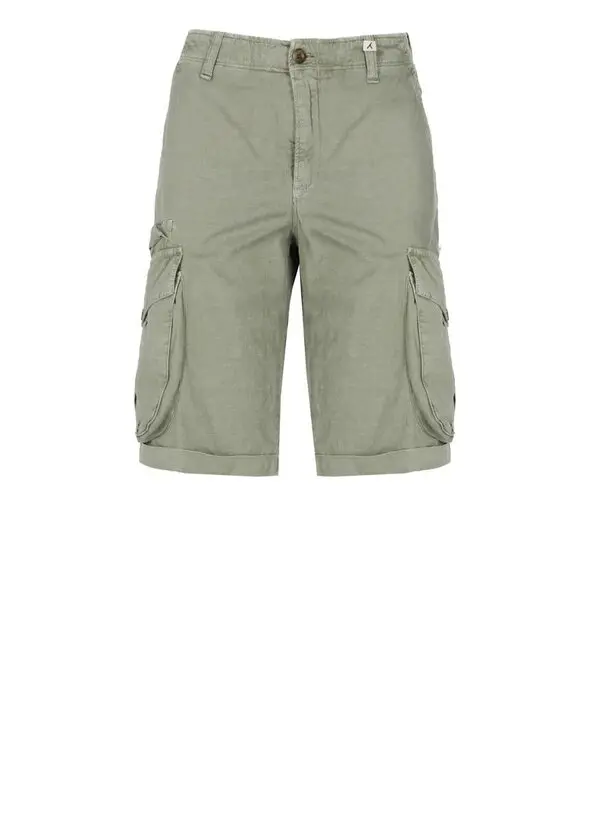 MYTHS Cotton And Linen Bermuda Shorts - Green