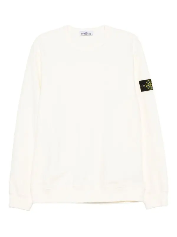 Stone Island Long Sleeve Garment Dyed Sweatshirt - Beige