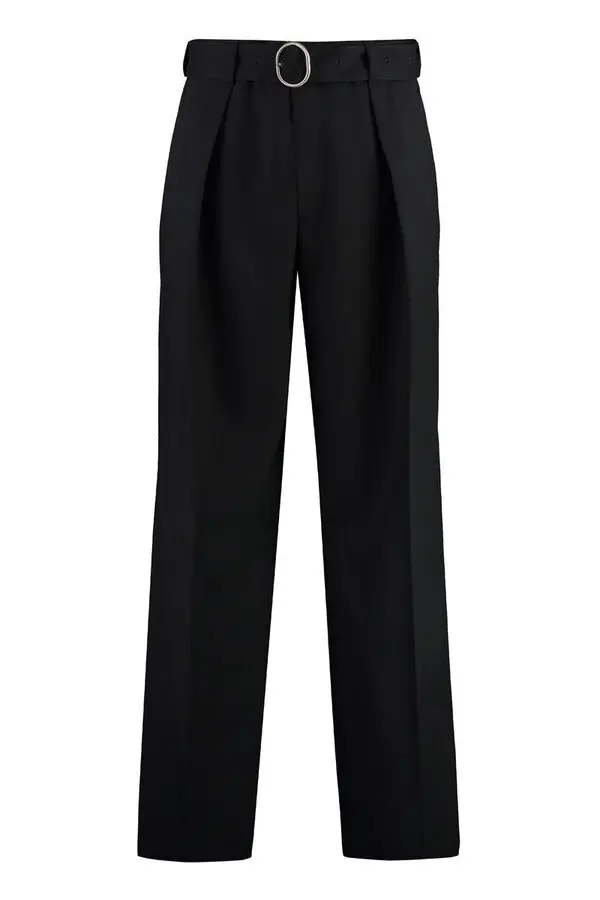 JIL SANDER Wool Trousers - Black