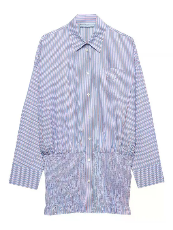 Prada Striped Cotton Shirt - Blue