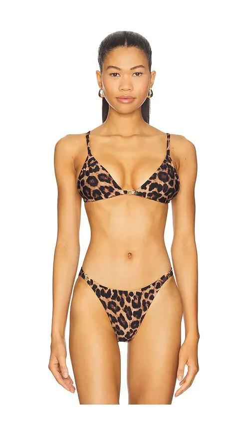 ANINE BING Bellamy Bikini Top - Leopard