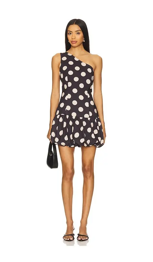 SNDYS X Briella One Shoulder Mini Dress - Polka Dot