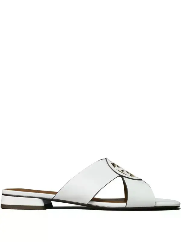 Tory Burch Miller Cross-strap Flat Sandals - White