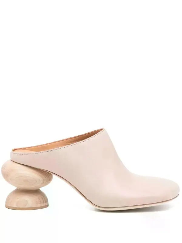 UMA WANG 75mm Stone Mules - Neutrals