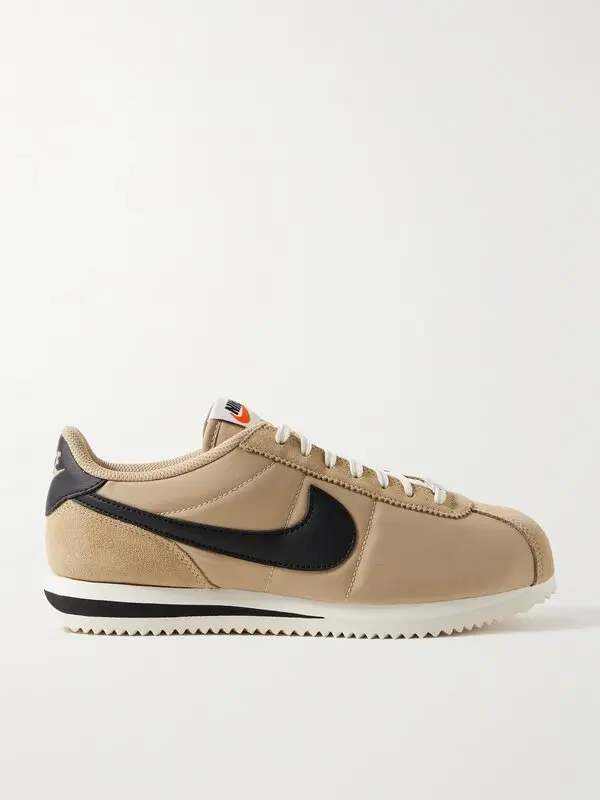 Nike Cortez Leather And Suede-trimmed Shell Sneakers - Neutrals
