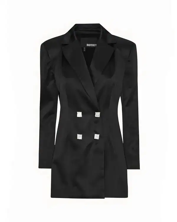 Remain Birger Christensen Satin Blazer Dress In Black - 29% Off |  Editorialist