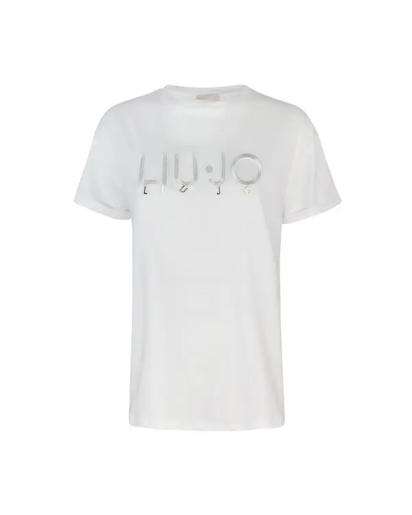 Liu Jo T-Shirt With Embroidered Logo White Editorialist