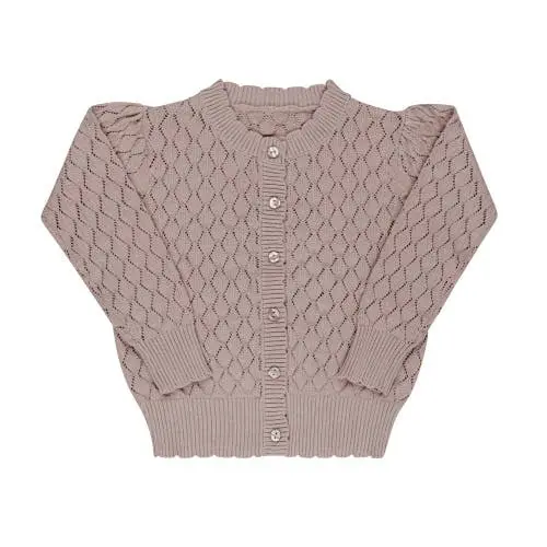 ELY'S & CO. Diamond Knit Cardigan - Mauve