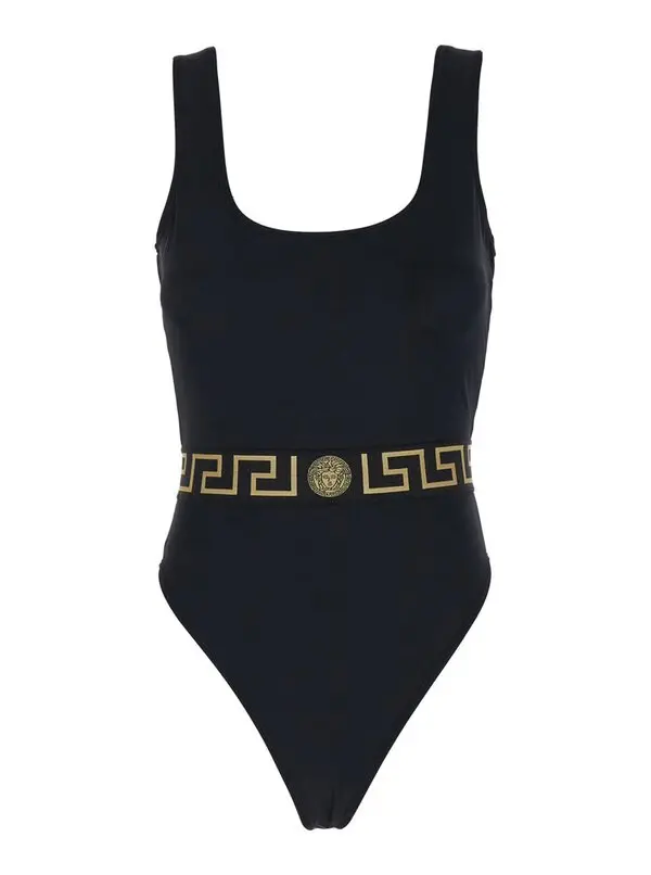 Versace Greca And Medusa Band One-piece Swimsuit