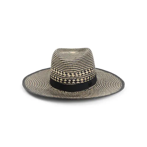 MAISON MICHEL Brisa Charles Bicolor Hat - Beige