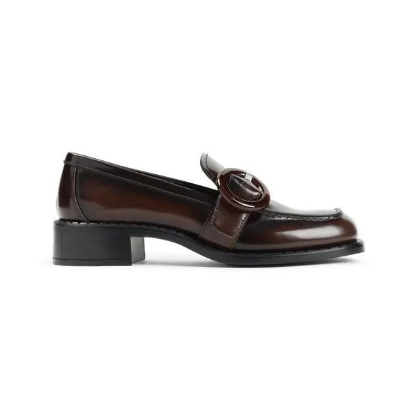 Prada Bruciato Brushed Leather Loafers - Brown
