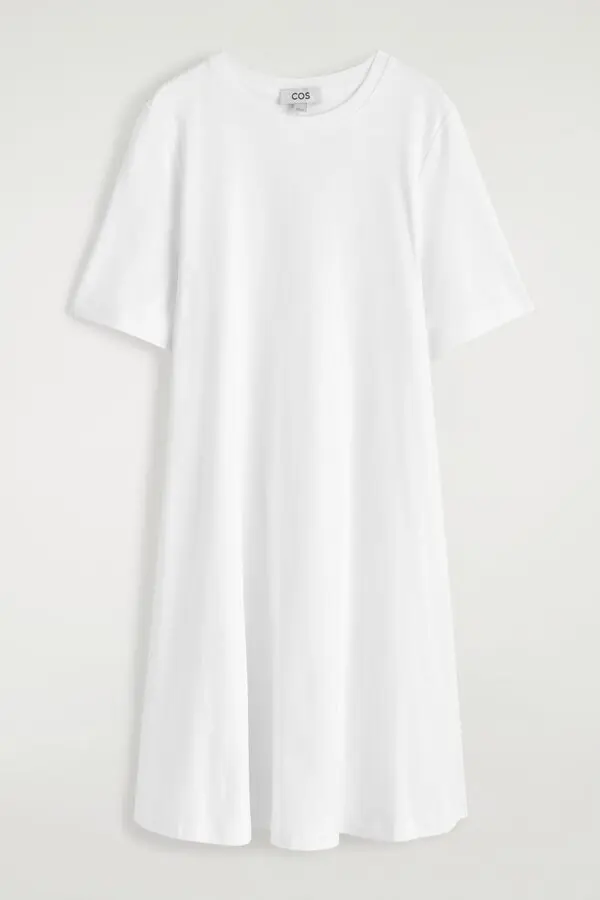 Cos A-Line Mini T-Shirt Dress - White | Editorialist