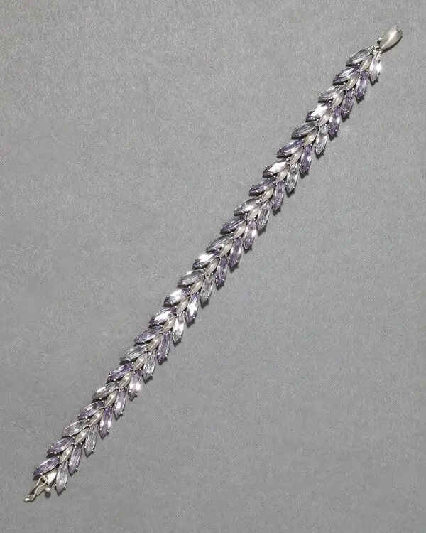 Alexis Bittar Fine Sterling Triple Amethyst Marquise Line Bracelet