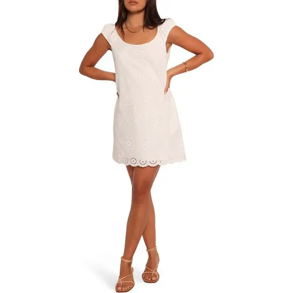 PETAL & PUP Pammy Eyelet Cotton Minidress - White