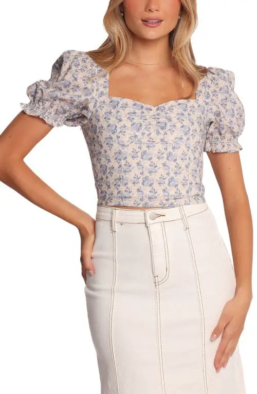 PETAL & PUP Floral Sweetheart Neck Top - Parisian Bloom