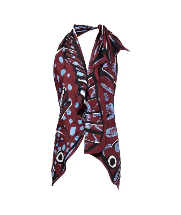 Bottega Veneta Printed Halterneck Silk Twill Top - Multicoloured