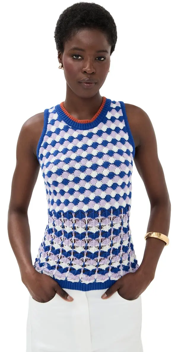 La DoubleJ Perry Street Top - Multicolor Violet/blue/white