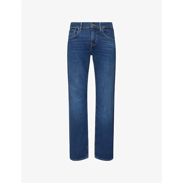 7 For All Mankind Straight Luxe-performance Denim Jeans - Grapevine