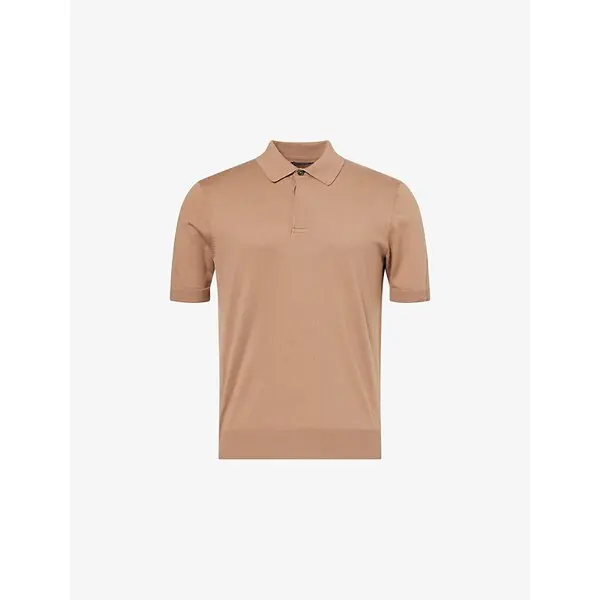 Ralph Lauren Short-sleeve Knitted Cotton Polo Shirt - Pecan Brown