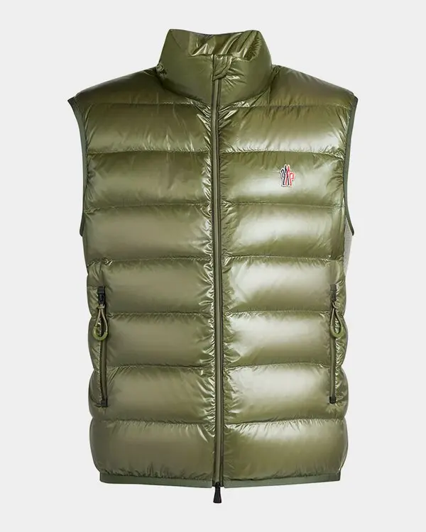 Moncler Tech Nylon Puffer Vest - Dark Green