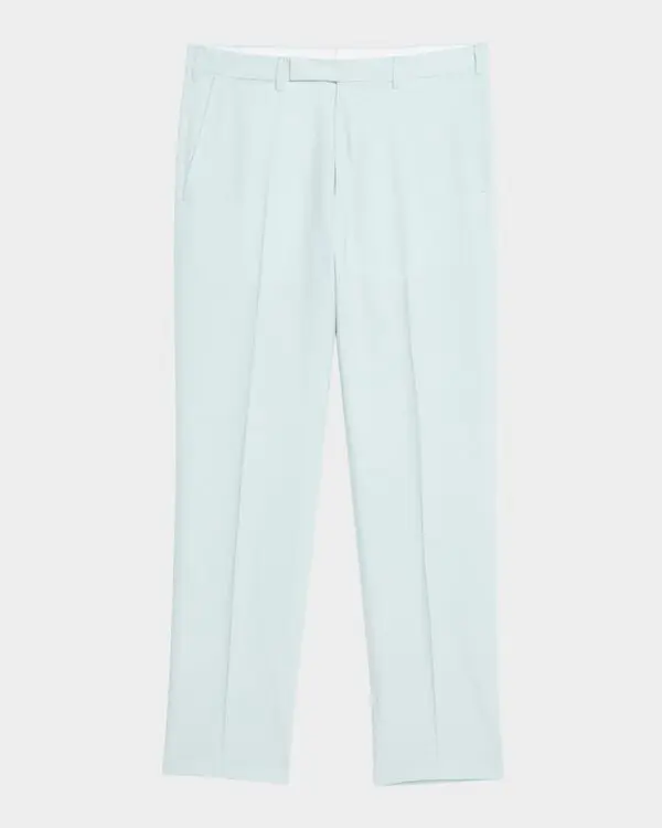 Zegna Oasi Lino Flat-front Trousers - Lt Gry Sld