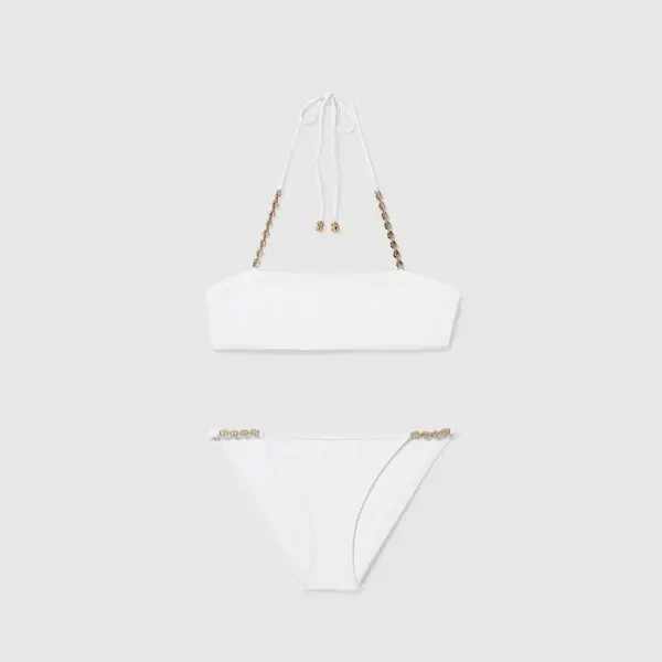 Gucci Sparkling Jersey Bikini With Chain Detail