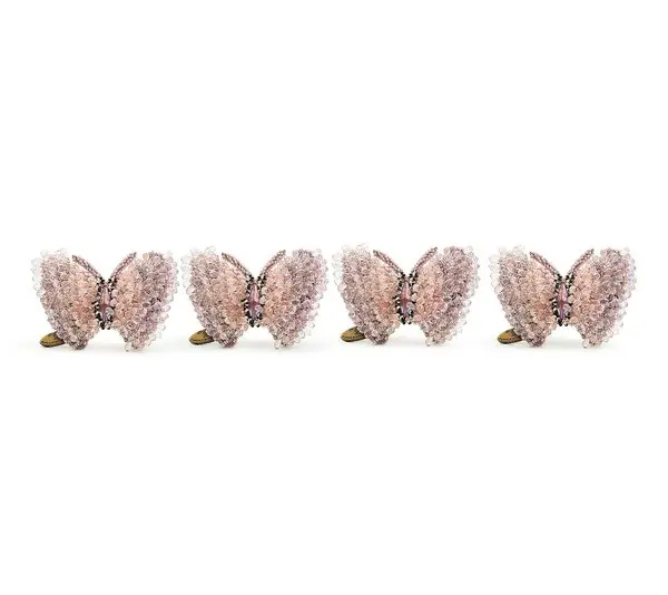 MACKENZIE-CHILDS As Is Set Of 4 Butterfly Napkin Rings