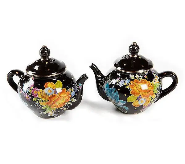 MACKENZIE-CHILDS Flower Market Teapot Salt Andpepper Set