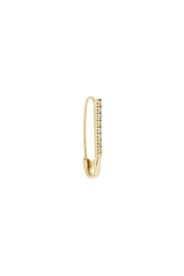 LOREN STEWART Mini Diamond Safety Pin Single Earring