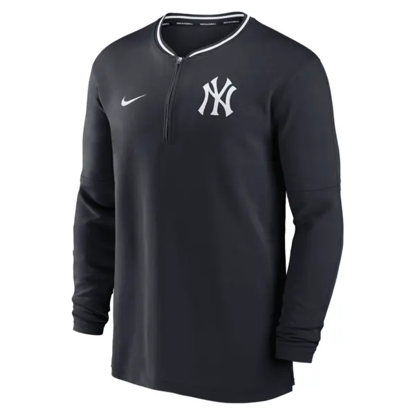 Nike New York Yankees Authentic Collection Dri-fit Mlb 1/2-zip Long-sleeve Top - Blue