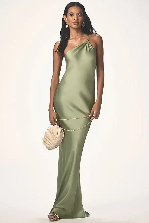green emerald velvet dress Vintage 1950s Satin Dress main image 0