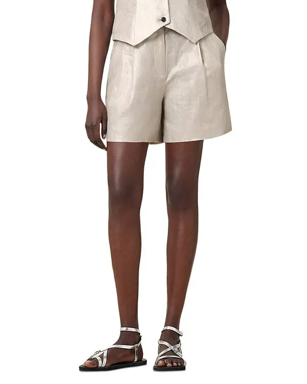 All Saints Averie Linen Shorts - Silver Grey