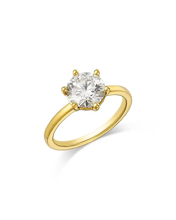 Bloomingdale'S 2.0 Tcw Certified Lab Grown Round Diamond 18k Gold Engagement Ring