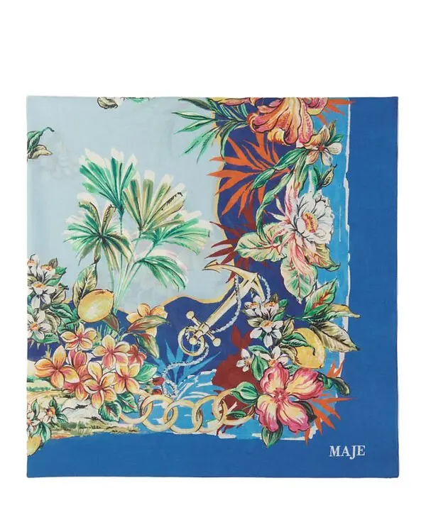 Maje Square Cotton Scarf - Multicolor