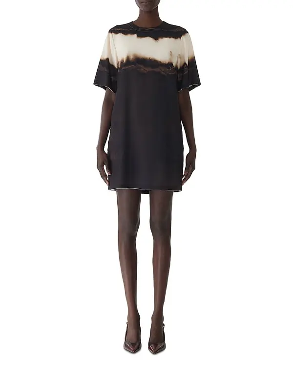 JASON WU Burned Stripe Short Sleeve T-shirt Dress