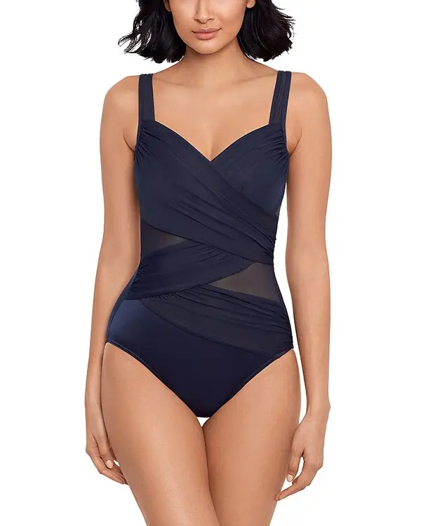 Miraclesuit Network Madero One Piece Swimsuit - Midnight Blue/white