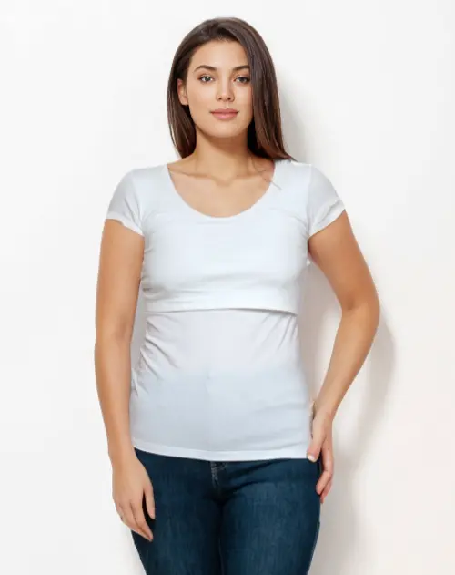 THE BSHIRT Short Sleeve Nursing T-shirt - White