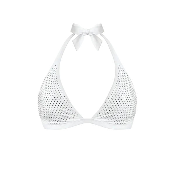 Vilebrequin Halter Bikini Top Strass - White