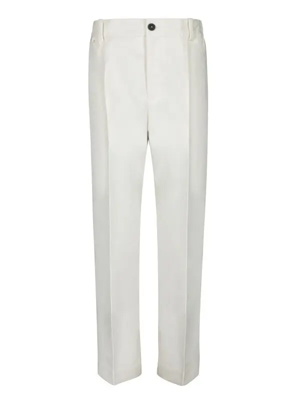 Jacquemus Button-closure Cotton Pants - White