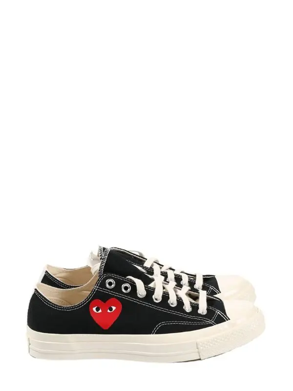Comme Des Garçons Chuck Taylor Low Top Sneakers With Heart Logo - Black