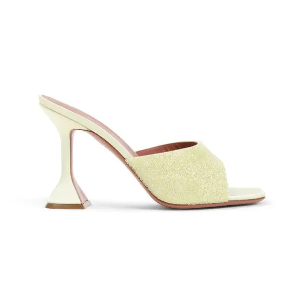 Amina Muaddi Lupita Crystal Dust 95 Sandals - Yellow