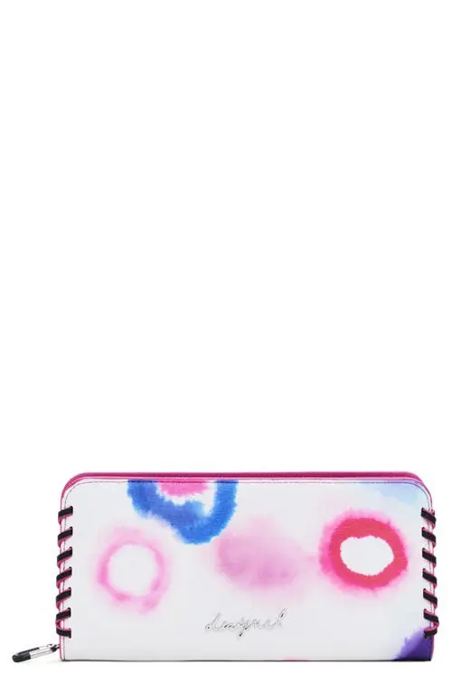 Desigual Long Faux Leather Wallet - Fuchsia